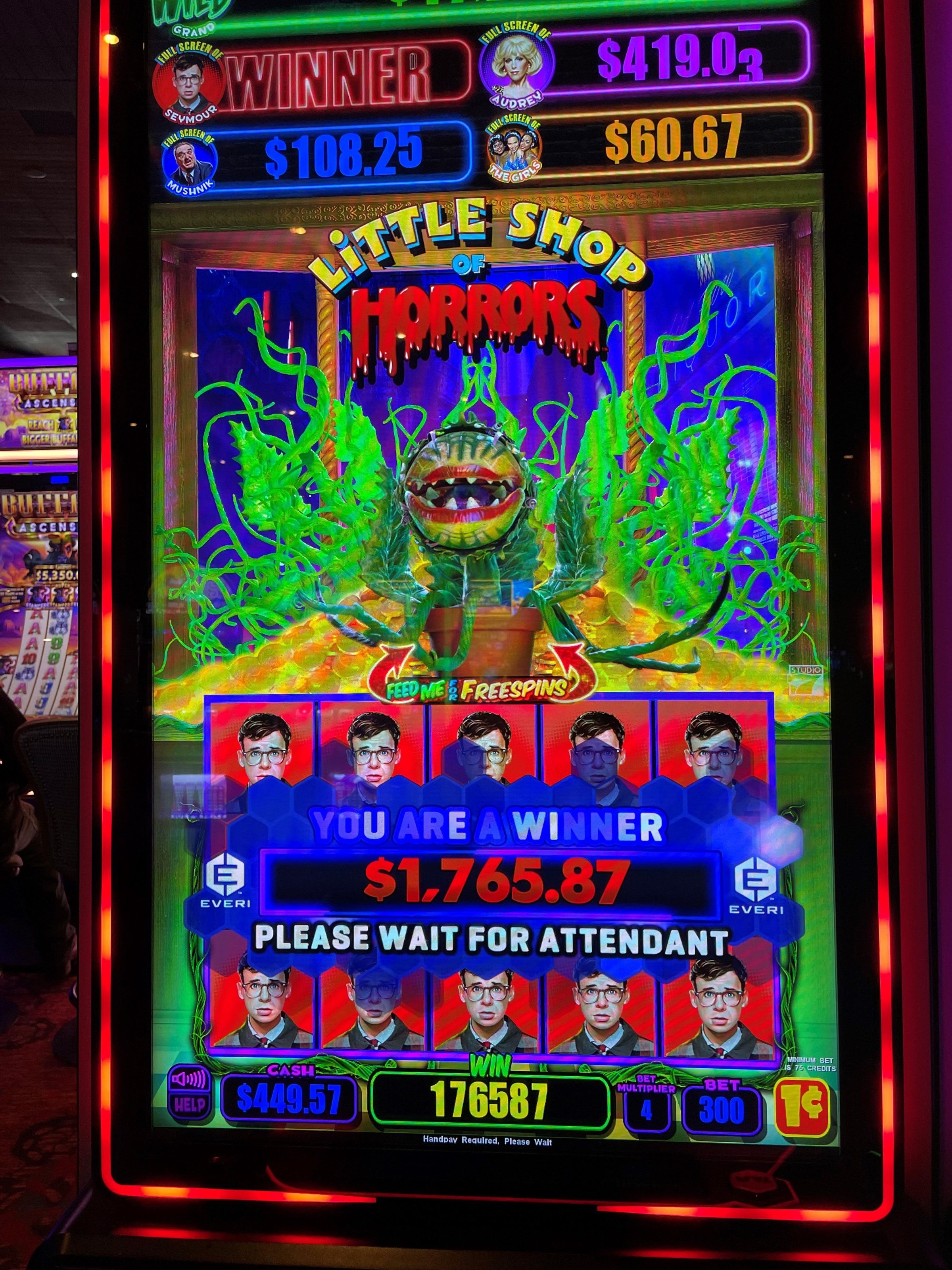Little Shop of Horrors Slot Machine by Everi Games Inc.